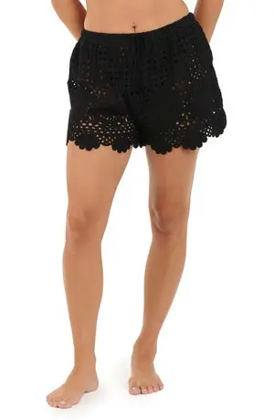 CITRUS Crochet Cover-up Shorts - Black