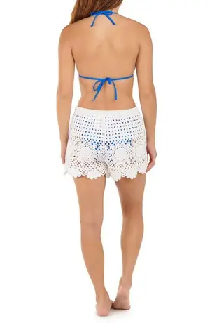 CITRUS Crochet Cover-up Shorts - White