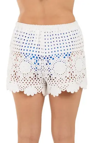 CITRUS Crochet Cover-up Shorts - White