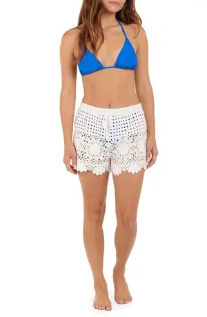 CITRUS Crochet Cover-up Shorts - White