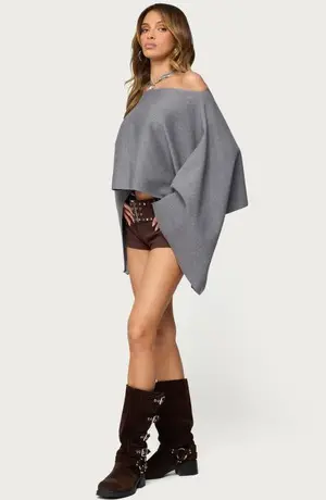 EDIKTED Off-the-shoulder Poncho Top