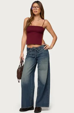 EDIKTED Jinx Open Back Camisole - Wine