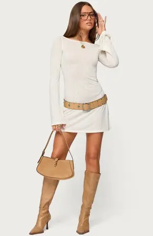 EDIKTED Noria Long Sleeve Mini Dress
