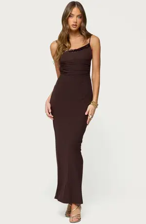 EDIKTED Shanna Mesh Maxi Dress