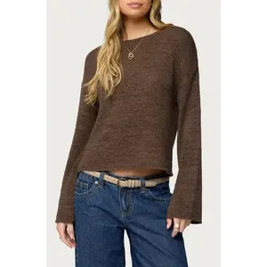EDIKTED Relaxed Lightweight Sweater - Brown
