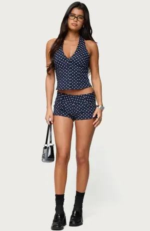 EDIKTED Polka Dot Halter Top
