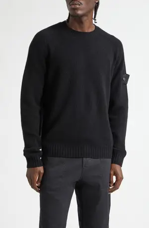 Stone Island Compass Patch Cashmere Crewneck Sweater