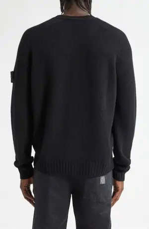 Stone Island Compass Patch Cashmere Crewneck Sweater