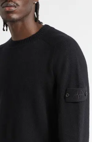 Stone Island Compass Patch Cashmere Crewneck Sweater