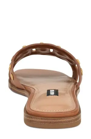 Nine West Gomaz Studded Slide Sandals - Light Brown