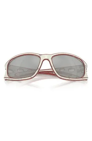 DIESEL® Rectangle Sunglasses - White Barrelling Red/silver