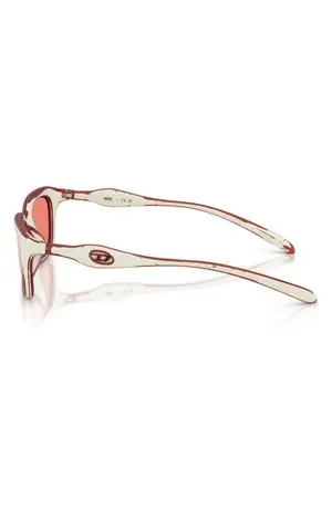 DIESEL® 50mm Square Sunglasses - White Barrelling Red/red