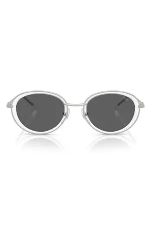 DIESEL® 51mm Oval Sunglasses - Matte Silver/dark Grey
