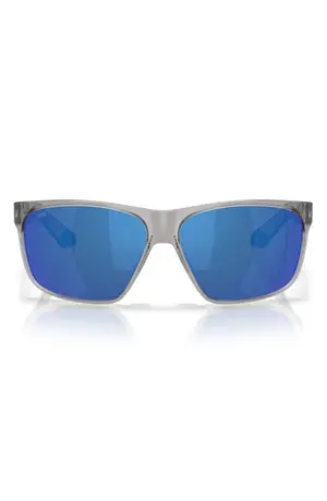 COSTA DEL MAR Trades 60mm Polarized Square Sunglasses - Gray Crystal/blue 580p