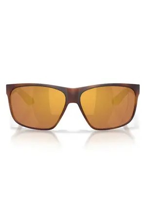 COSTA DEL MAR Trades 60mm Polarized Square Sunglasses - Tortoise/gold Mirror 580p