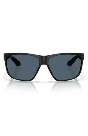 COSTA DEL MAR Trades 60mm Polarized Sunglasses - Matte Black/gray 580p