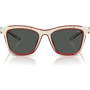 DIESEL® 53mm Square Sunglasses - White Barrelling Red/grey