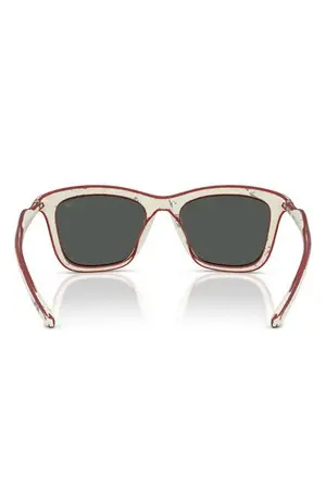 DIESEL® 53mm Square Sunglasses - White Barrelling Red/grey