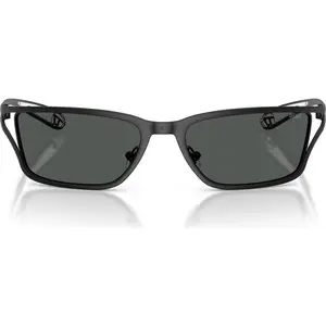 DIESEL® 58mm Rectangular Sunglasses - Matte Black/dark Grey