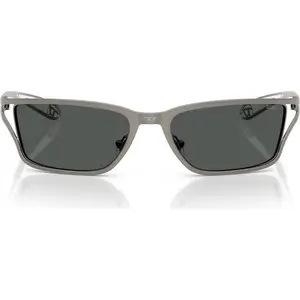 DIESEL® 58mm Rectangular Sunglasses - Matte Gun Metal/dark Grey