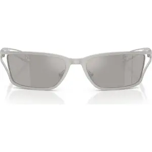 DIESEL® 58mm Rectangular Sunglasses - Matte Silver/mirror Silver
