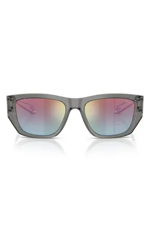 DIESEL® Gradient Square Sunglasses - Transparent Grey/green