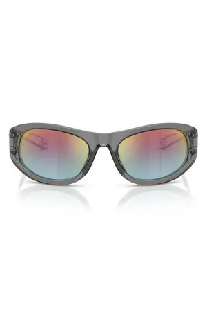 DIESEL® 57mm Gradient Cat Eye Sunglasses - Transparent Grey/green Brown