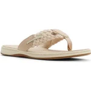 Sperry Braided Thong Sandals - White/bone