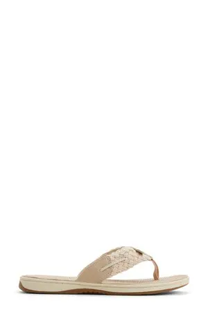 Sperry Braided Thong Sandals - White/bone