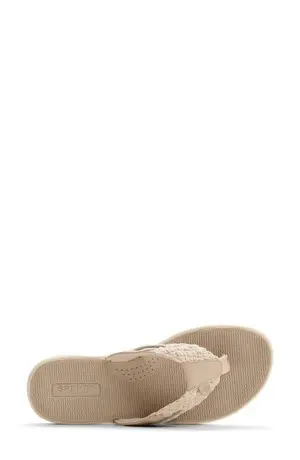Sperry Braided Thong Sandals - White/bone