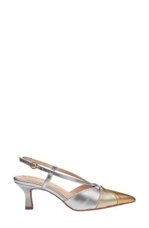 Johnston & Murphy Lindsey Ring Slingback Pump - Gold Multi Metallic Sheepskin