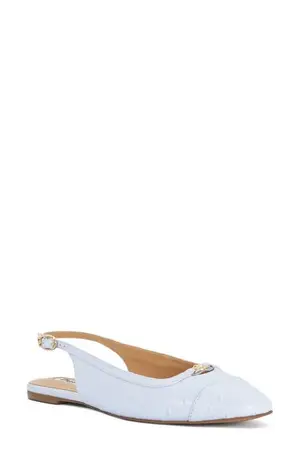 Dune London Hanna Slingback Cap Toe Flat - Blue