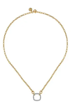 GABRIEL & CO. Diamond Cushion Pendant Necklace