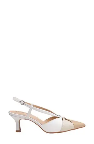 Johnston & Murphy Lindsey Ring Slingback Pump - White Multi Glove Leather