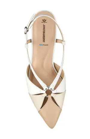Johnston & Murphy Lindsey Ring Slingback Pump - White Multi Glove Leather