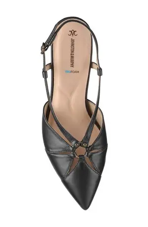 Johnston & Murphy Lindsey Slingback Pumps - Black Glove Leather