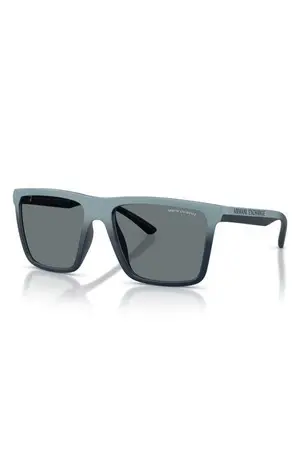 Armani Exchange 57mm Square Sunglasses - Matte Blue/dark Blue