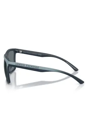Armani Exchange 57mm Square Sunglasses - Matte Blue/dark Blue