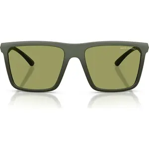 Armani Exchange 57mm Square Sunglasses - Matte Green/green