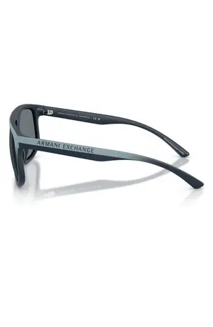 Armani Exchange 58mm Pilot Sunglasses - Matte Blue Gradient/blue