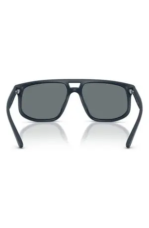 Armani Exchange 58mm Pilot Sunglasses - Matte Blue Gradient/blue