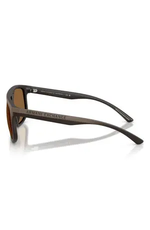 Armani Exchange 58mm Pilot Sunglasses - Matte Brown/brown