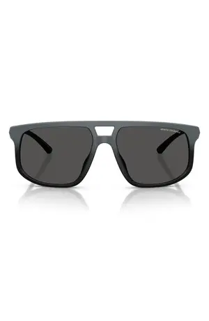 Armani Exchange 58mm Pilot Sunglasses - Matte Grey Black/dark Grey