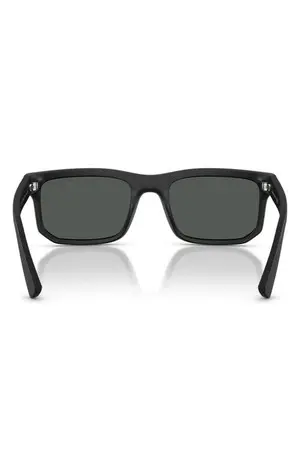 Armani Exchange 56mm Square Sunglasses - Matte Black/dark Grey