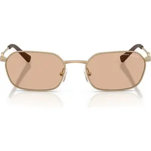 Armani Exchange 54mm Irregular Sunglasses - Matte Pale Gold/brown