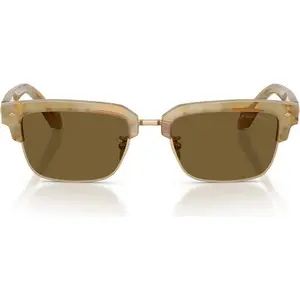 Armani Exchange 52mm Rectangular Sunglasses - Yellow Havana/dark Brown