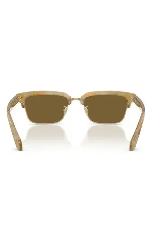 Armani Exchange 52mm Rectangular Sunglasses - Yellow Havana/dark Brown