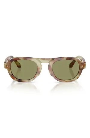 Armani Exchange 49mm Pillow Sunglasses - Brown Mint Tortoise/green