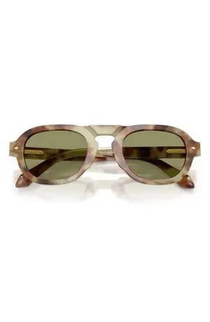 Armani Exchange 49mm Pillow Sunglasses - Brown Mint Tortoise/green