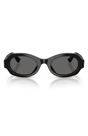 Armani Exchange 49mm Irregular Oval Sunglasses - Black/grey